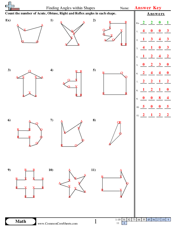 Angles Worksheets