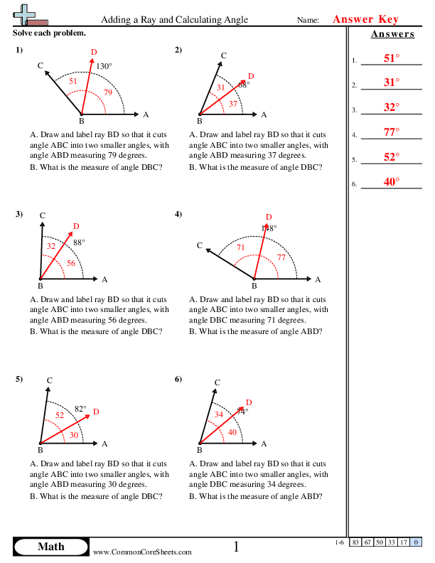 Angles Worksheets