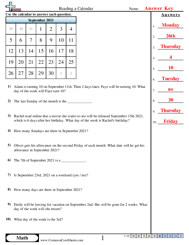 Time Worksheets