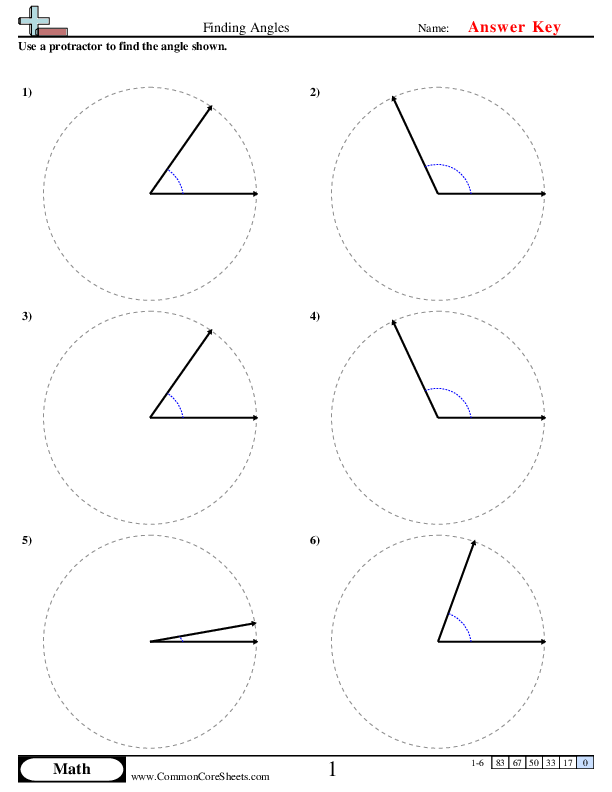 Angles Worksheets