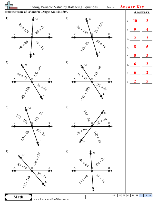 Angles Worksheets