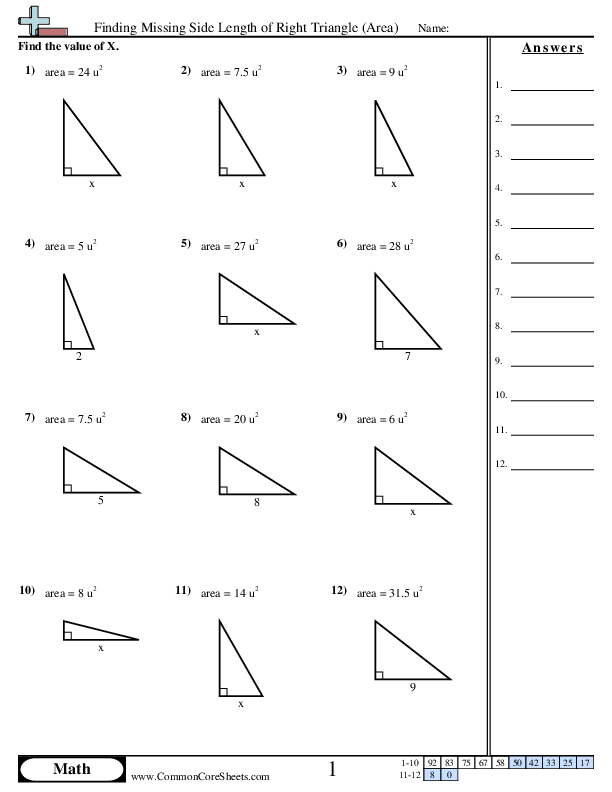 Finding Missing Side Length of Rectangle with Decimals Worksheet Download