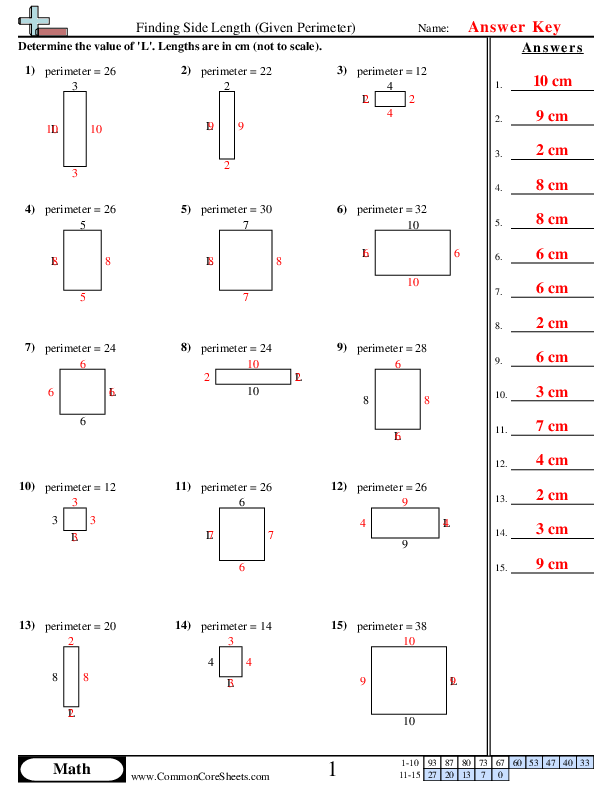 Area & Perimeter Worksheets