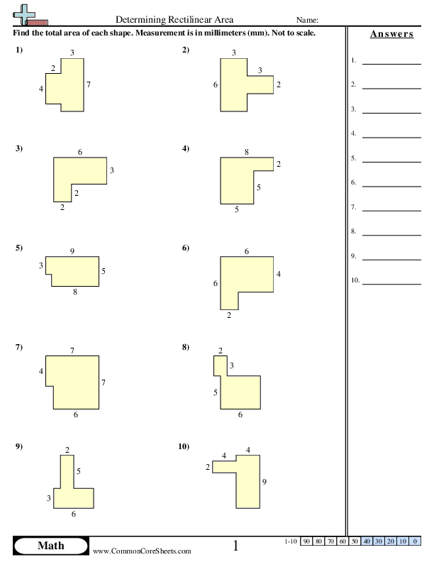 Rectilinear Area Worksheet Download