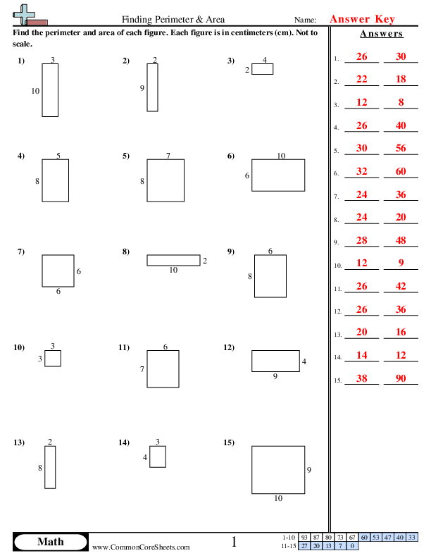 Area & Perimeter Worksheets