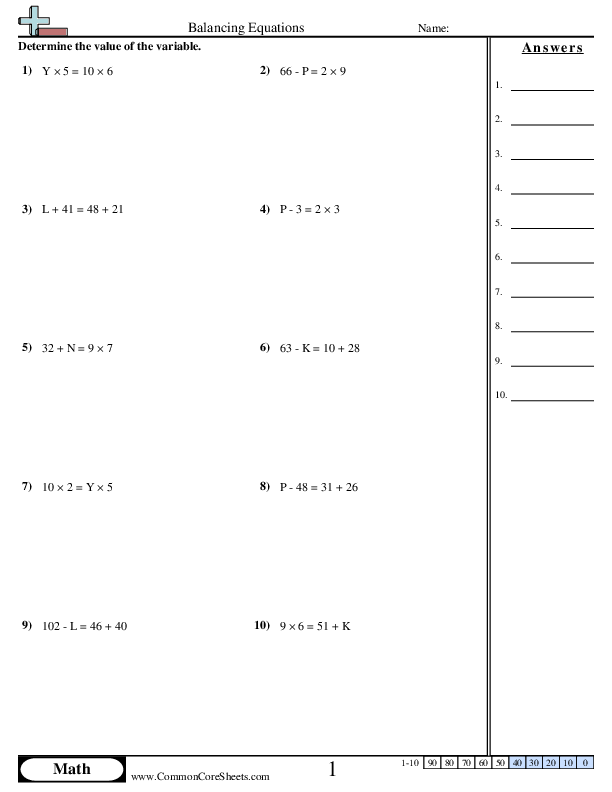 Finding Value Worksheet Download