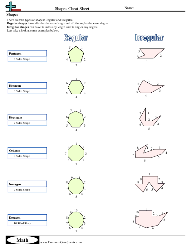Shapes Worksheet Download