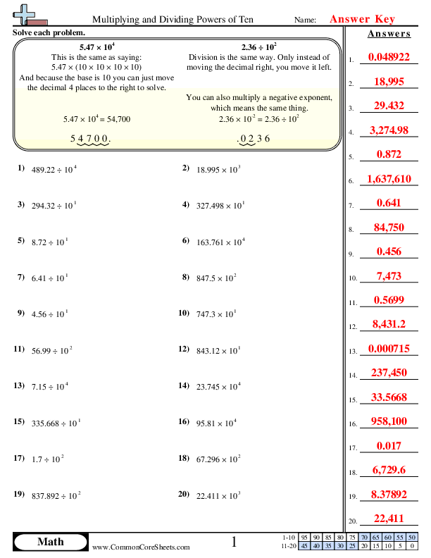 Decimal Worksheets