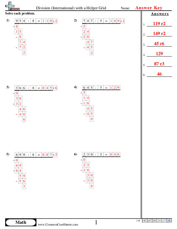 Division Worksheets