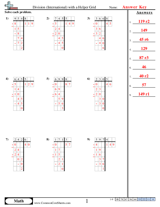Division Worksheets