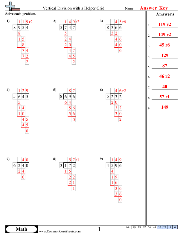 Division Worksheets