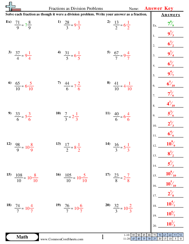 Fraction Worksheets