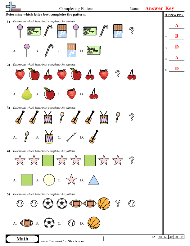 Patterns & Function Machine Worksheets