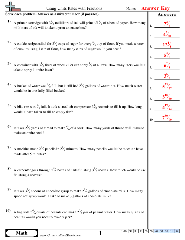 Ratio Worksheets