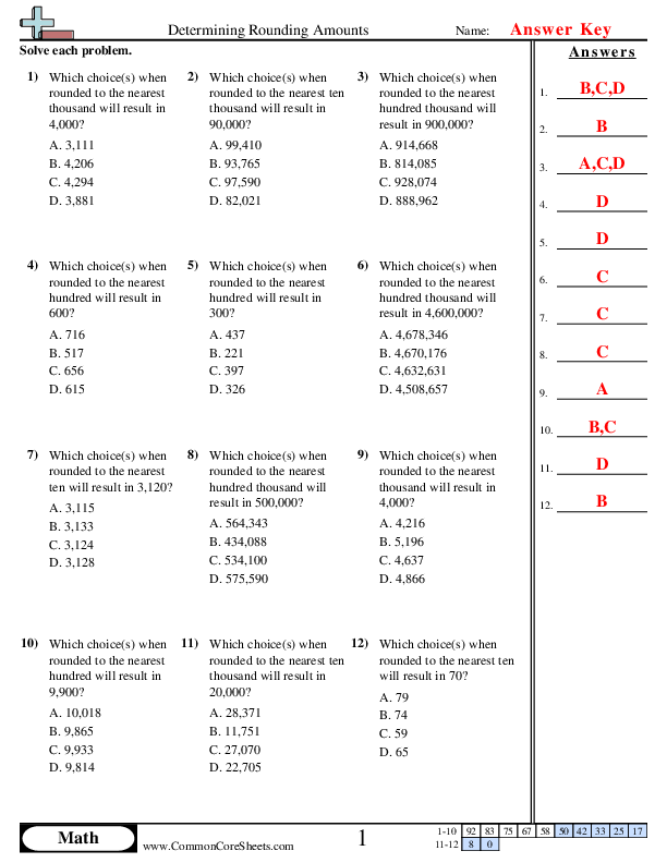 Rounding Worksheets