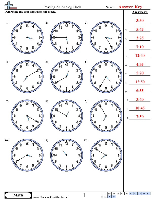 Time Worksheets